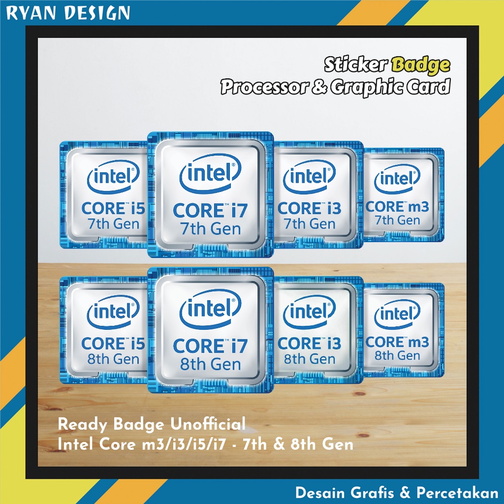สติ๊กเกอร์ตราโลโก้ Intel Core m3 i3 i5 i7 Gen 7 Gen 8 สติ๊กเกอร์โลโก้ ...