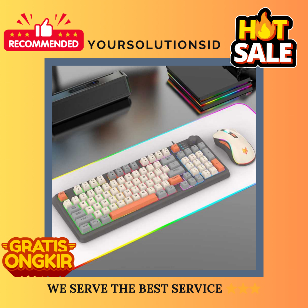 Xunfox คีย์บอร์ดเกมมิ่ง มีสาย RGB LED USB 94 คีย์ พร้อมเมาส์ - K820 | Shopee Thailand