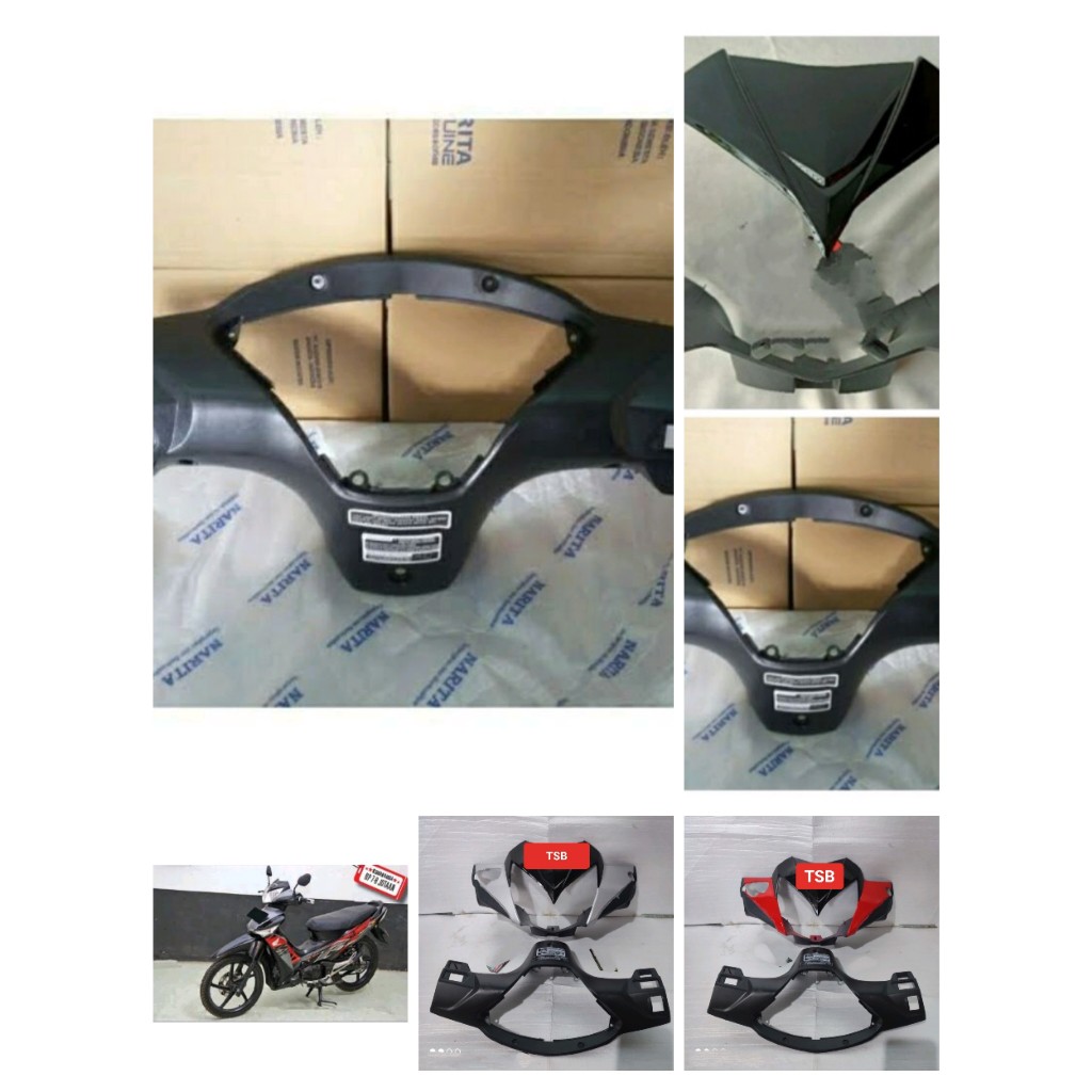 Hitam MERAH เปลือกหลังด้านหน้า supra x 125 ใหม่ batman totok ไฟหน้า ...