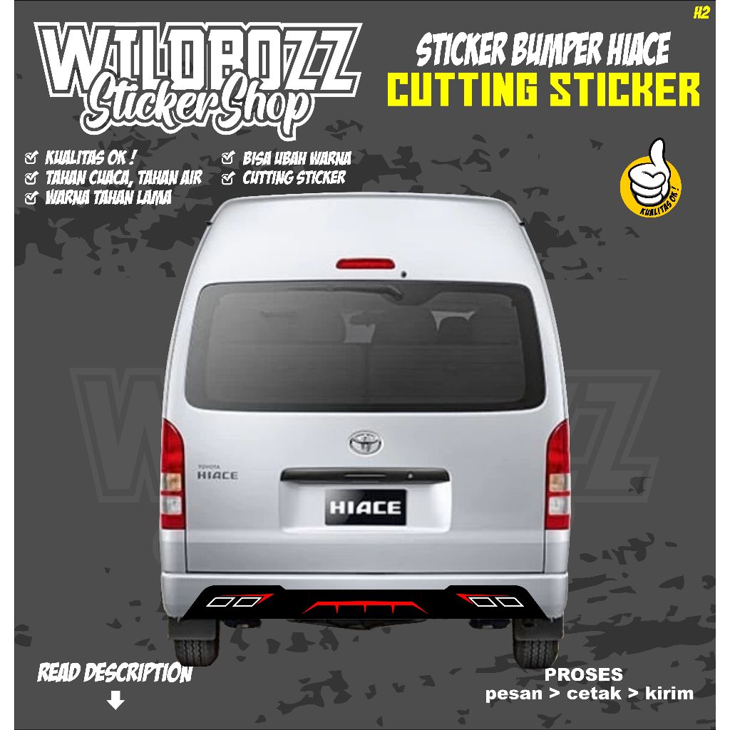 สติกเกอร์ตัดกันชน toyota hiace keren (h2) -wildbozz sticker- | Shopee ...
