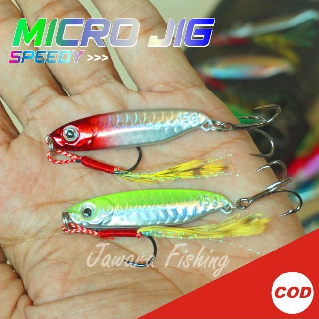 Micro JIG / METAL JIG ขนาด 7, 10, 15, 20 กรัม SPEEDY + ตะขอเดี่ยว Assist และตะขอเสียงแหลมแข็งแรง ...