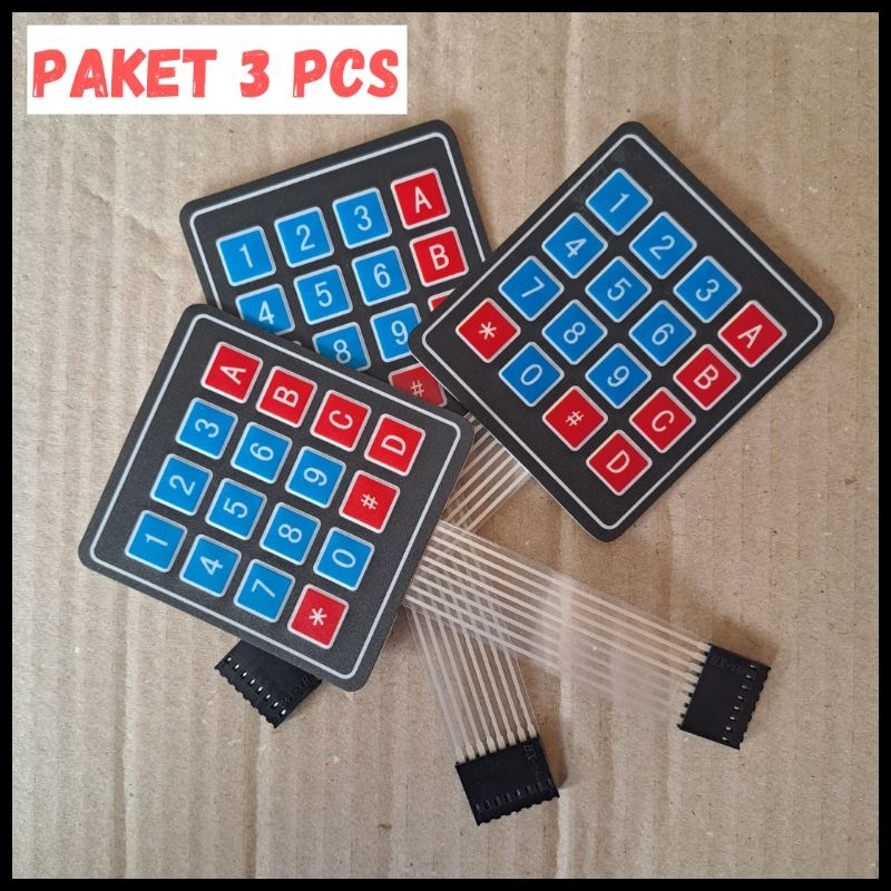 Tombol แพ็คเกจ 3 ชิ้น Mini Pom Keypad คีย์เมมเบรน Matrix 4x4 ปุ่มกด Shopee Thailand