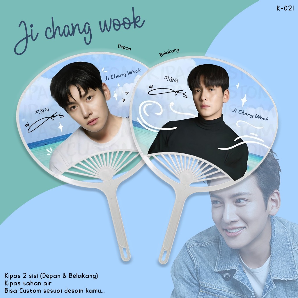 ใหม่ล่าสุด JI CHANG WOOK Fan พัดลมนักแสดงด้านหน้าและด้านหลังกันน้ํา ...