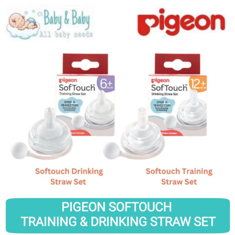Pigeon SofTouch Training Straw Set & Drinking Straw Set | Shopee Thailand