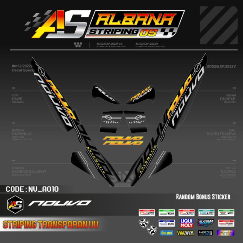 โปร่งใส YAMAHA NOUVO STICKER/ปลาดุกใส NOUVO STRIPING | Shopee Thailand