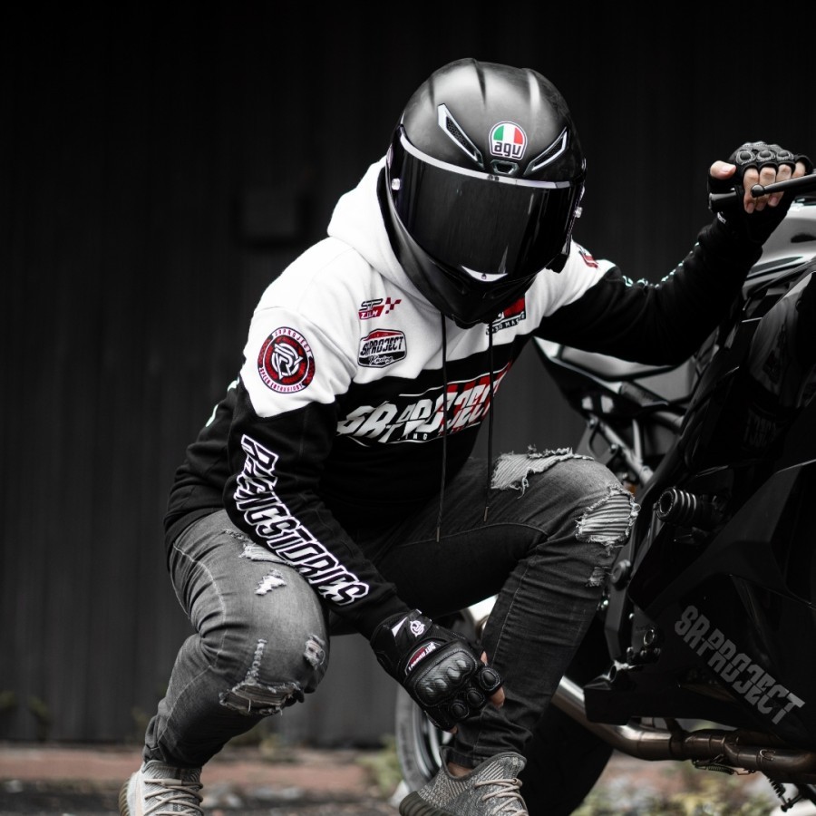 Exclusive SR-PROJECT Racing story เสื้อฮู้ดสีขาว | Shopee Thailand