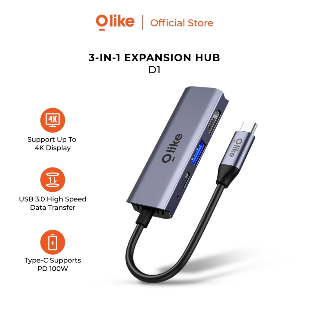 Olike Converter HUB Adapter 4K D1 Type-C เป็น HDMI USB 3.0 ความเร็วสูง ...