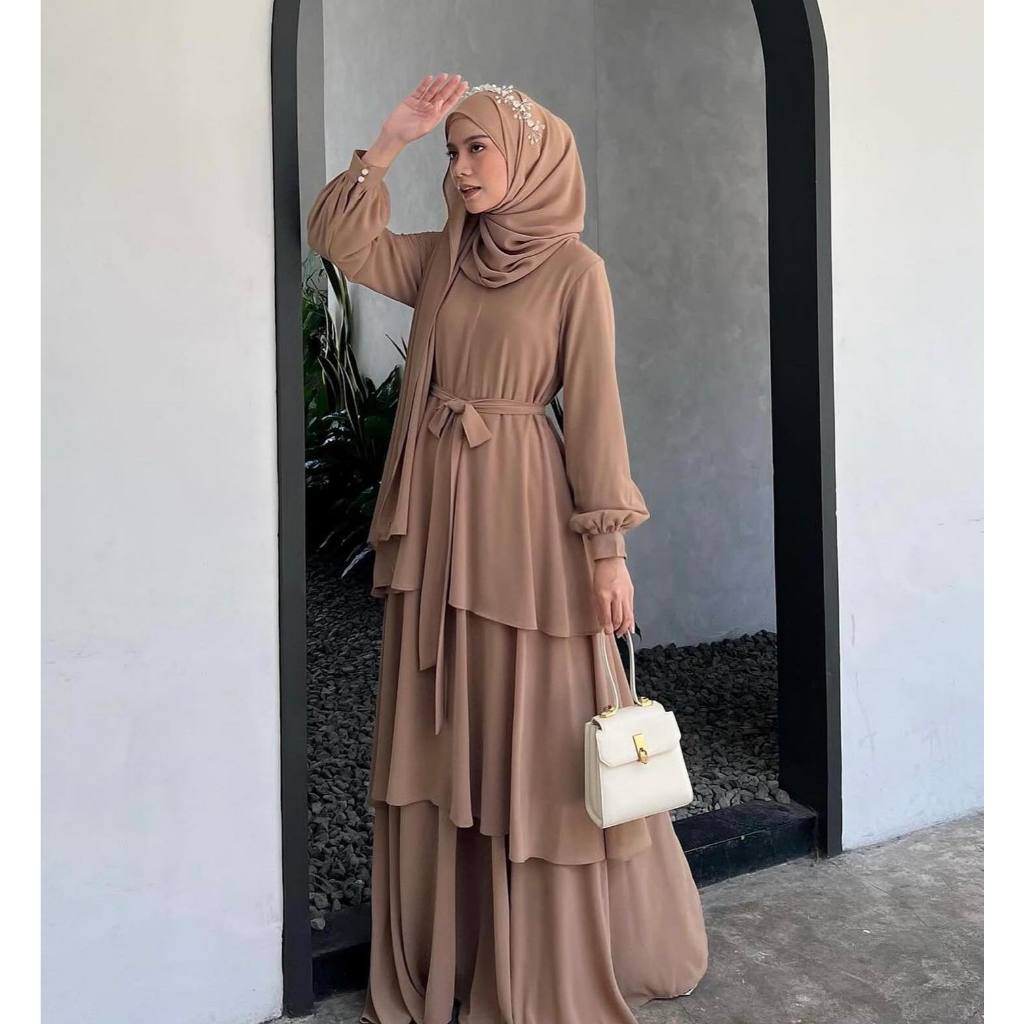 Azhar Busana Shop Alisa Set Veil Maxi Dress รุ่นใหม่ล่าสุด ชุดเชิญและ ...
