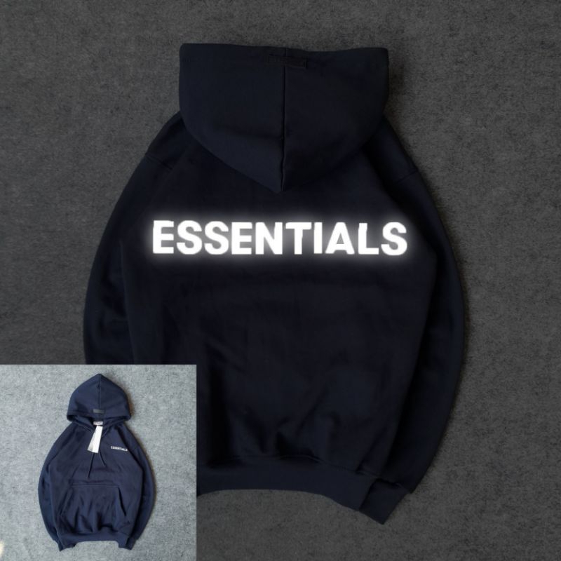 Essentials REFLECTIVE HOODIE SWETER TOSCA FULL AND TAG LABEL | Shopee ...