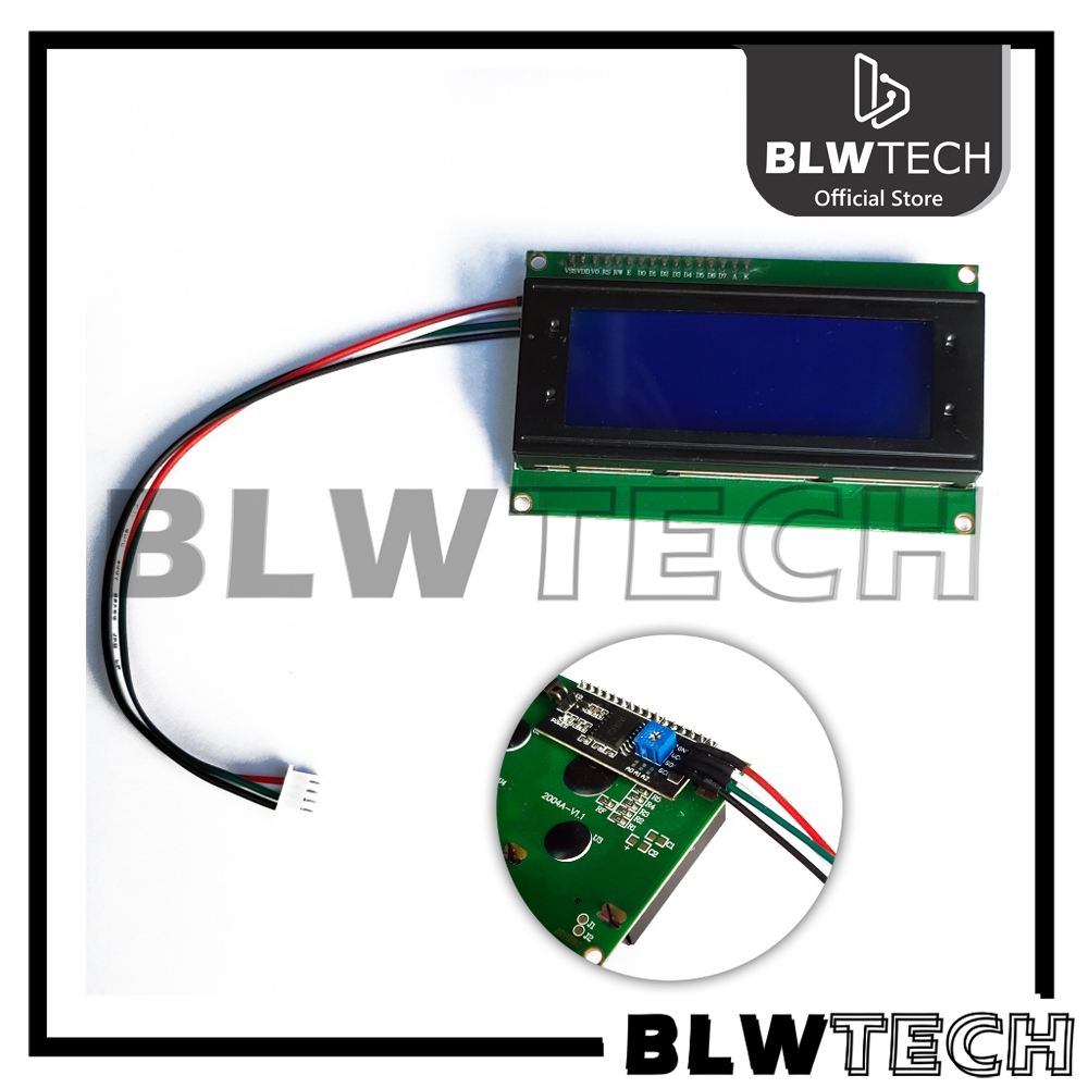 จอแสดงผล Lcd Monitor 20x4 Blue Arduino ESP8266 I2C มีสายแล้ว | Shopee ...