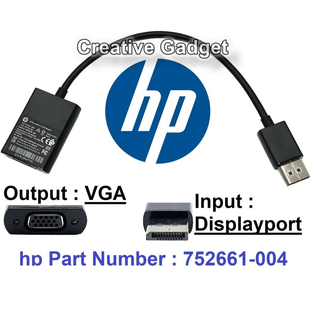 Hewlett PACKARD โทรศัพท์มือถือดั้งเดิม DisplayPort เป็น VGA Converter ...