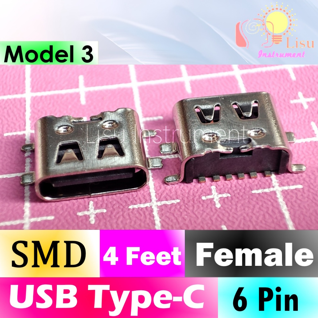 ตัวเมีย 6P 6 พิน USB Type-C SMD USB Connector Socket USB-C รุ่น 3 ...