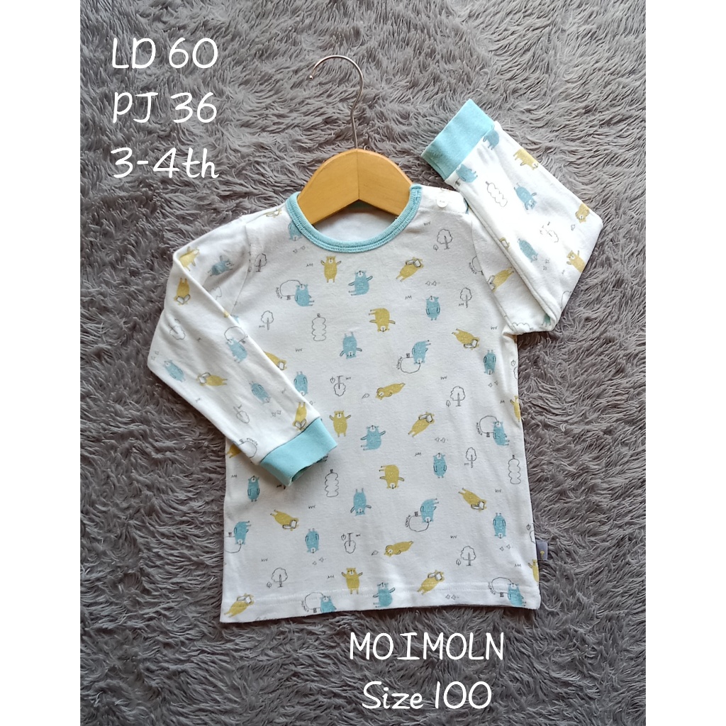 เสื้อยืดแขนยาวเด็ก 3-4th MOIMOLN thrf | Shopee Thailand