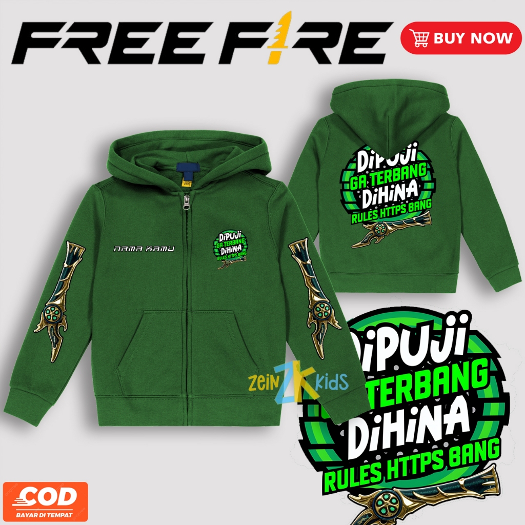 Hoodie Zipper Kids Free Fire Skin Elite/Kids Free Fire Jacket | Shopee ...