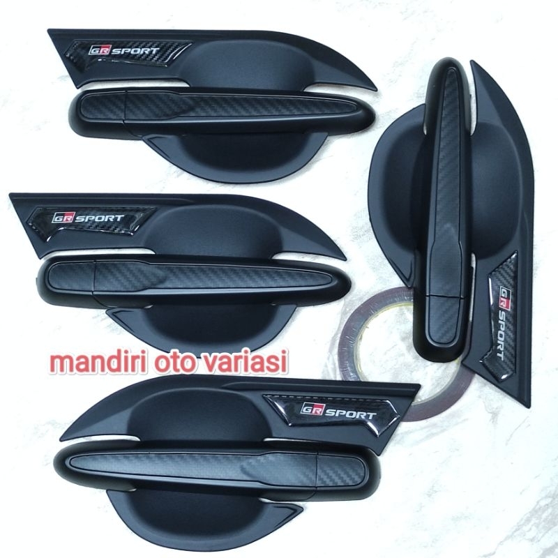 Hitam Package ฝาครอบด้านนอก มือจับประตูรถยนต์ Toyota Sogan Gr Sport ...