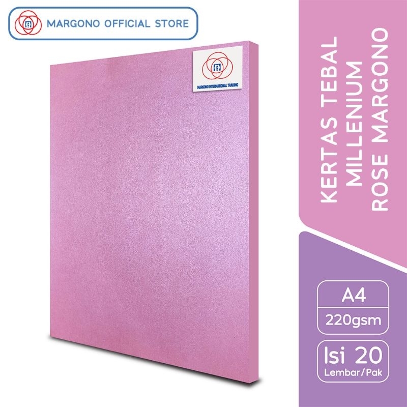 กระดาษสี Margono A4 Millennium Rose สีชมพู 220 แกรม - 20 แผ่น | Shopee ...