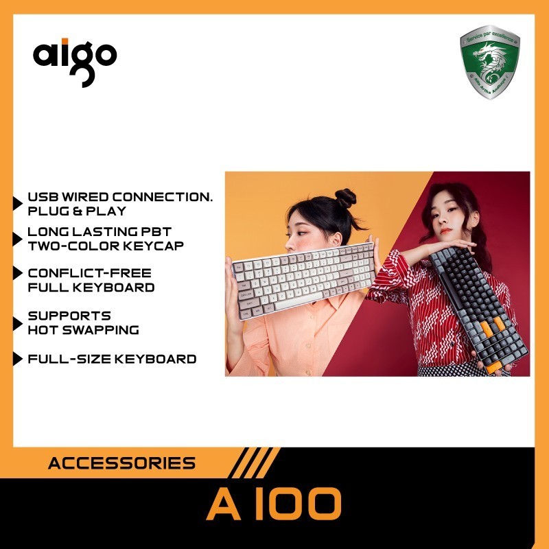 Aigo A100 คีย์บอร์ดเชิงกล WIRED USB | Shopee Thailand