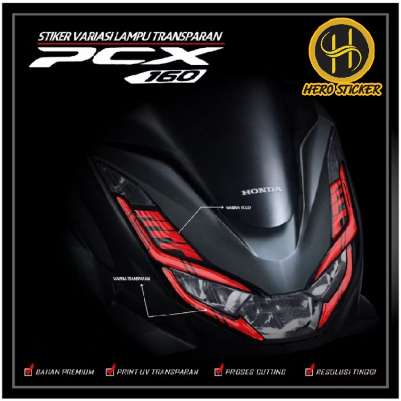 สติ๊กเกอร์ Honda PCX 160 CC HEADLIGHT VARIATION| สติ๊กเกอร์ไฟตัด ...