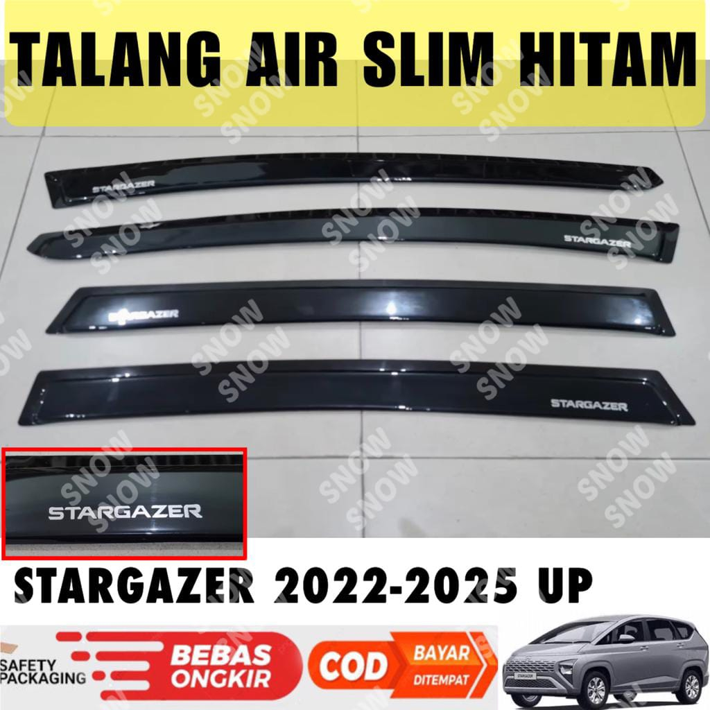 Hitam Hyundai Stargazer Water Gutters 2022 2023 2024 2025 Visor ...