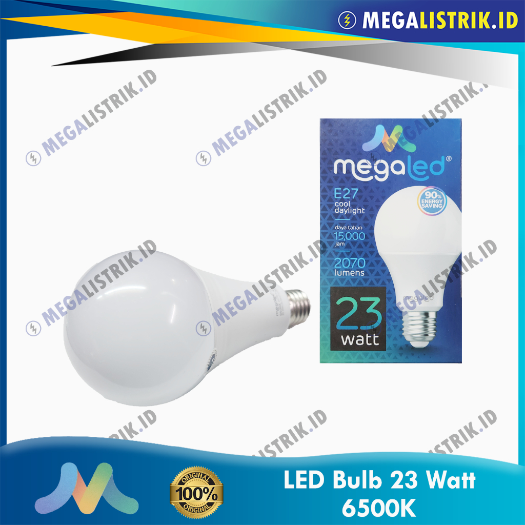 Putih Megaled หลอดไฟ LED 23W สีขาว 6500K/23W หลอดไฟ LED E27 สีขาว CDL | Shopee Thailand