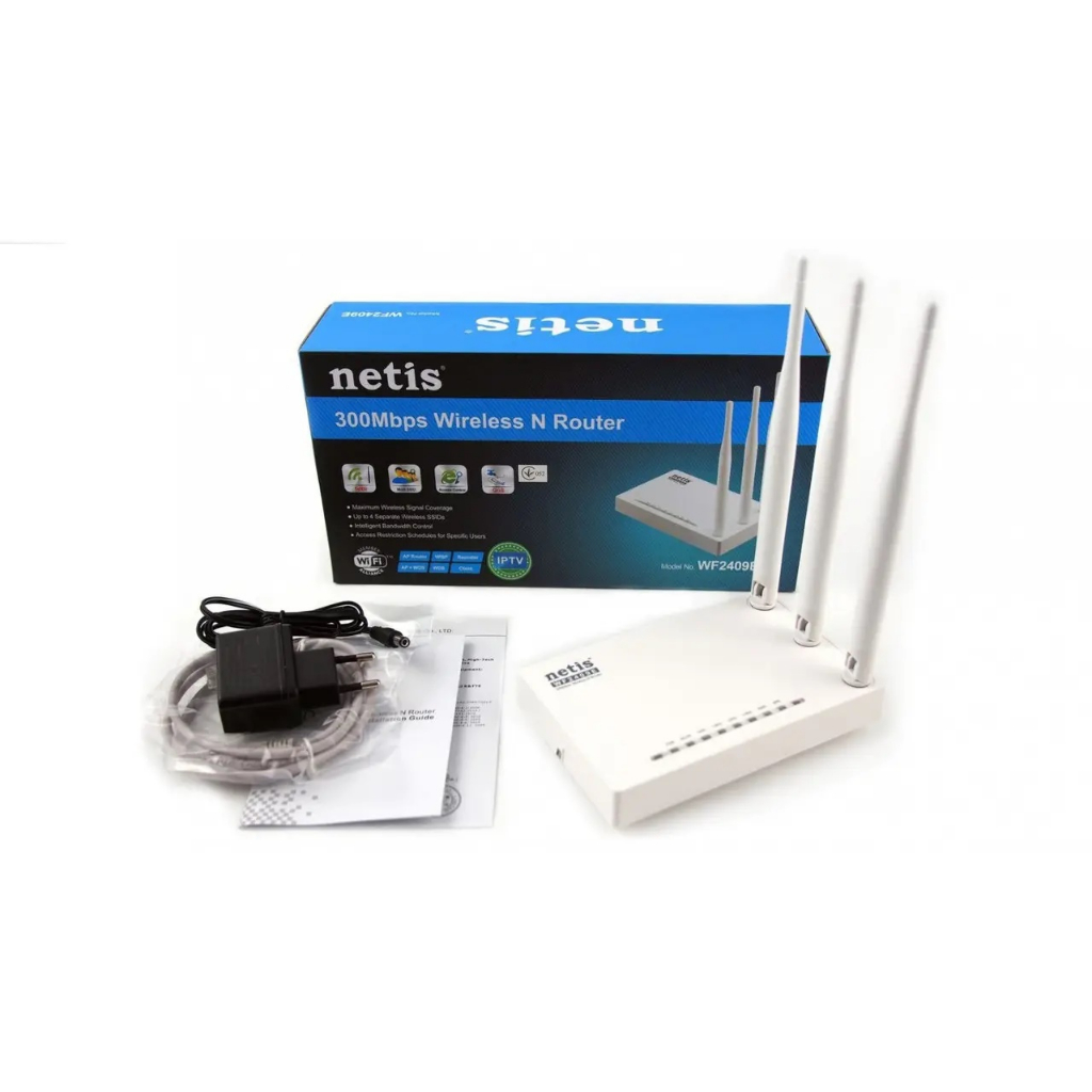 Netis WF2409E เราเตอร์ไร้สาย 3-เสาอากาศ N300 ติดตั้งง่าย | Shopee Thailand