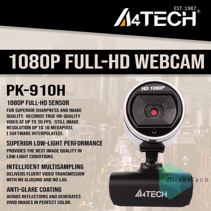 A4tech PK-910H Full-HD 1080p WEBCAM กล้อง USB + ไมค์ | Shopee Thailand