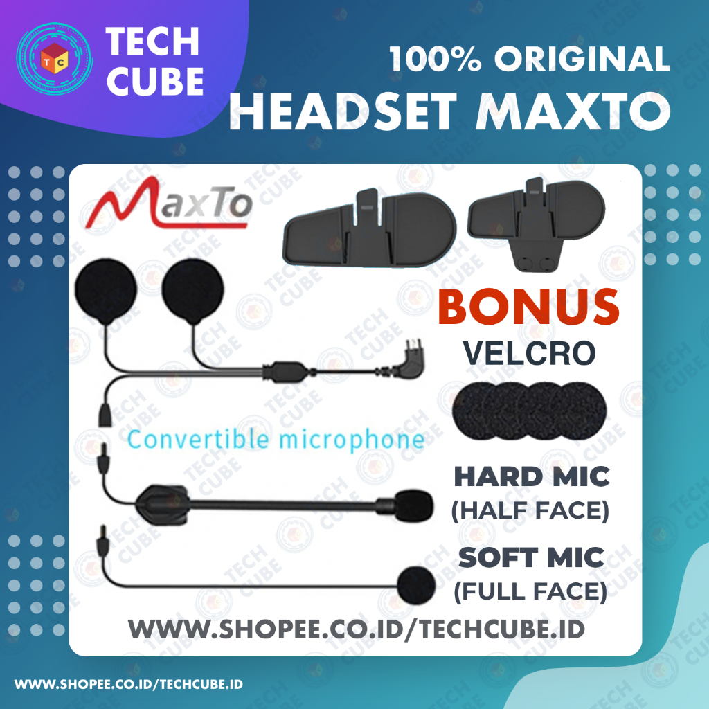 ชุดหูฟัง Earpiece Mic ลําโพง Bracket Clamp Kit Intercom MAXTO M2 M2C ...