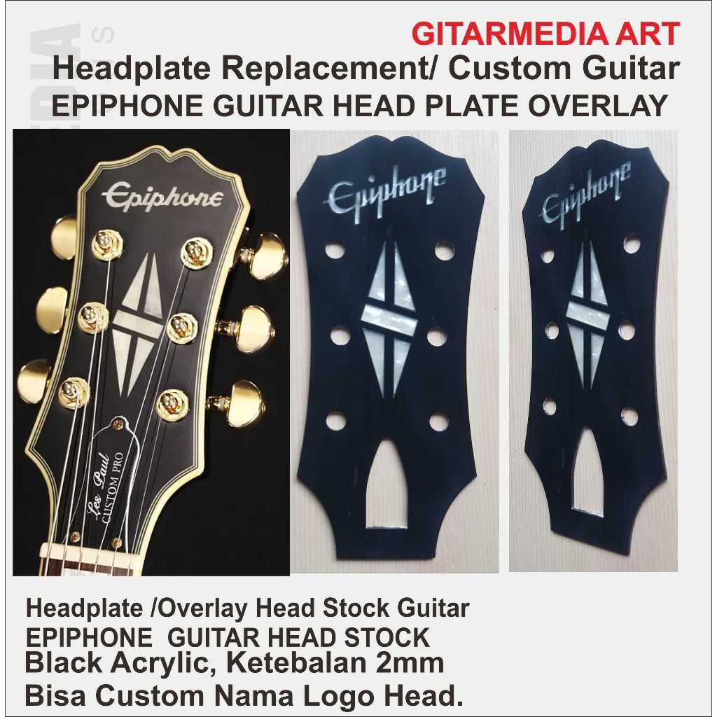 ไฟฟ้า epiphone headstock เทมเพลตหัวกีตาร์สต็อกโอเวอร์ไลเนอร์ epiphone ...