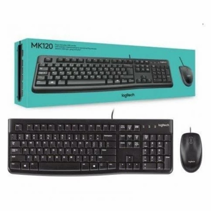 Logitech MK120 Combo คีย์บอร์ด USB และเมาส์ USB | Shopee Thailand