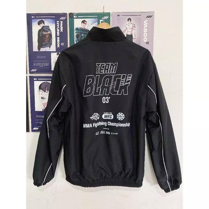 Jaekyung Team Black Jinx Jacket / Tracksuit Team Black Gym Manhwa Jinx ...