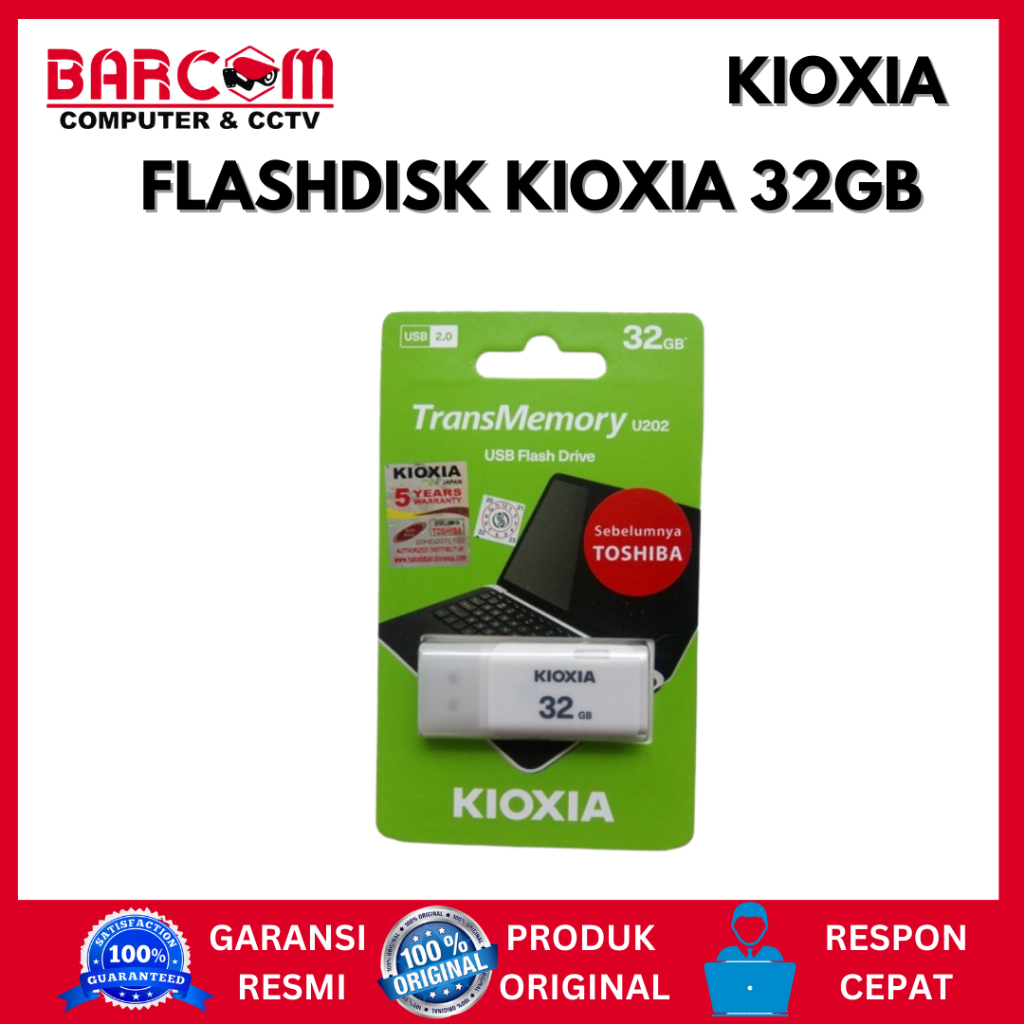 Kioxia FLASHDISK 32GB USB 2.0 ของแท้ 100% EX-TOSHIBA | Shopee Thailand