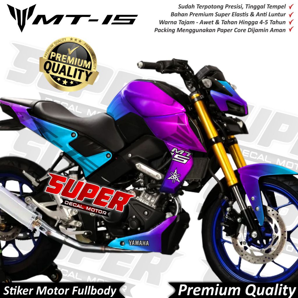 Yamaha MT 15 Motorcycle Decal Sticker Full Body Cool Chameleon Color ...