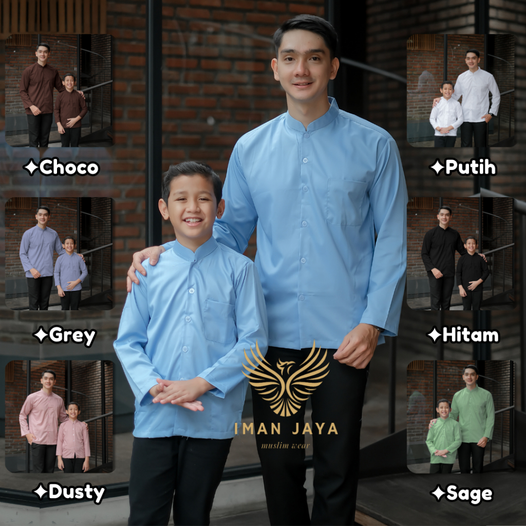 ใหม่ KOKO COUPLE FATHER AND SON BAJU HAIBAH PLAIN LONG SLEEVE TOYO ...