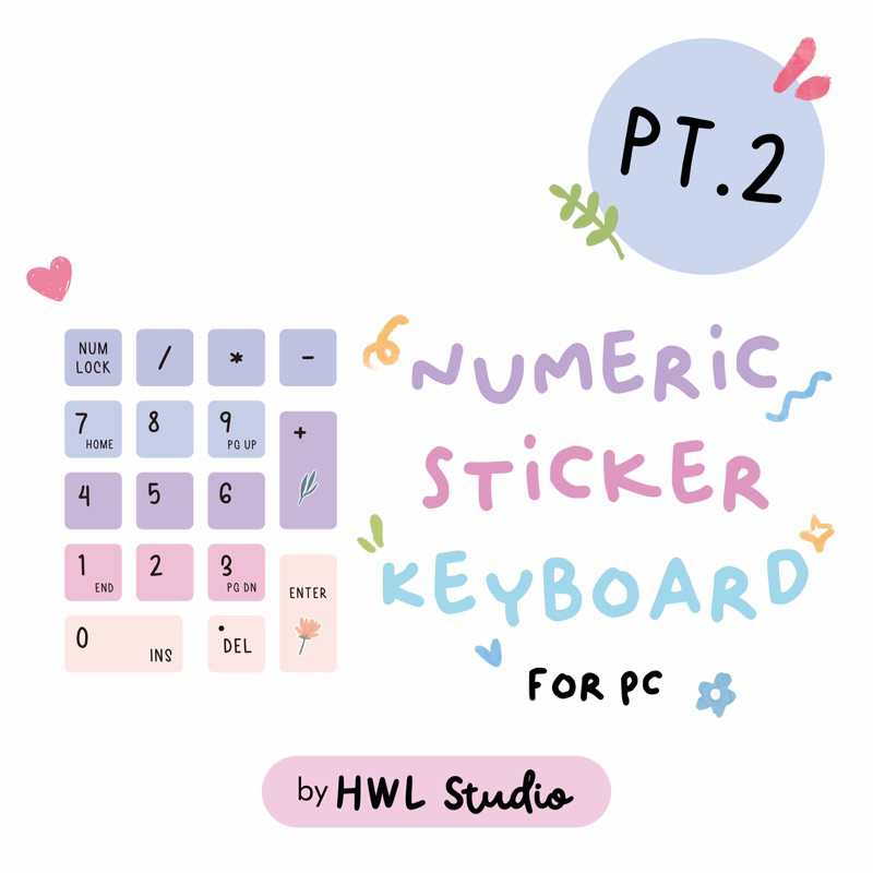 Hwl STUDIO - Part 2 - Number Keyboard Sticker - For PC - Computer ...