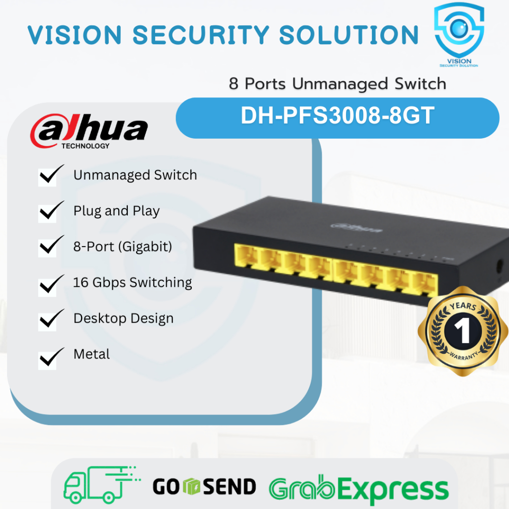 Dahua Switch PFS3000-8GT 8 Port Gigabit Unmanaged Desktop Switch - รับ ...