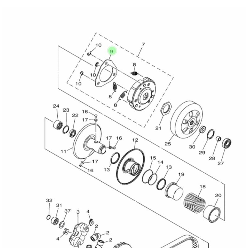 แท้ คลัทช์น้ําหนัก ซับในคู่ Mio M3 2DP-E6523-00 Yamaha YGP | Shopee ...