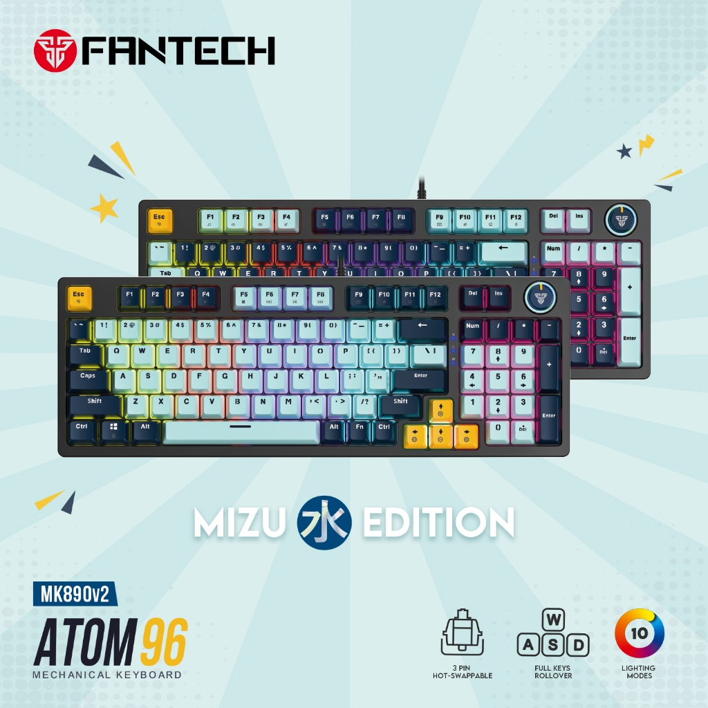 Fantech ATOM96 MK890V2 RGB Mechanical Gaming Keyboard | Shopee Thailand