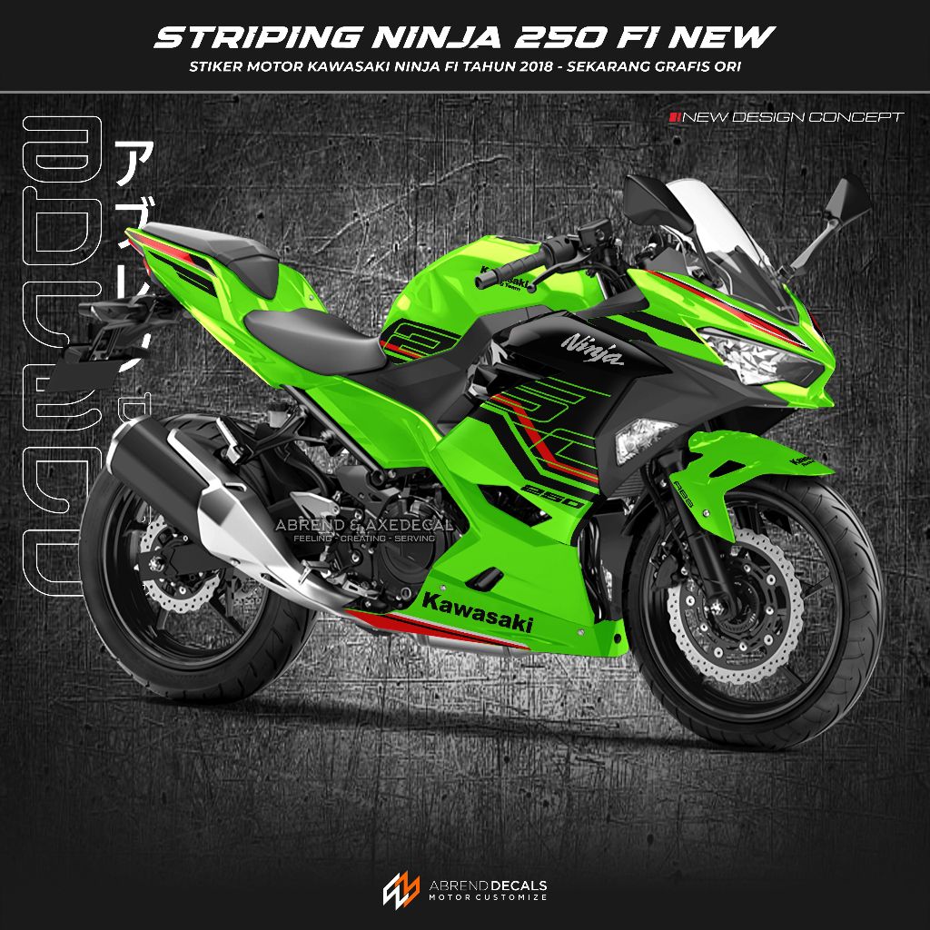Striping Ninja 250 Fi ใหม่ 2018 - ตอนนี้ KRT กราฟิก Livery Ori การพิมพ์ ...