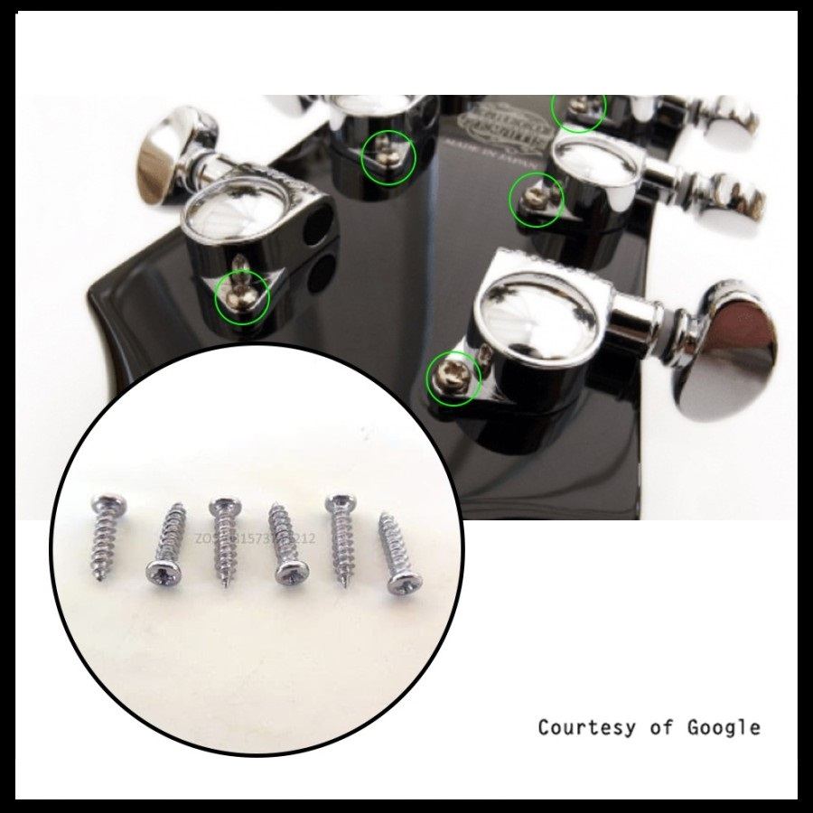 สกรูโบลท์เครื่องเป่าเครื่องปรับแต่ง Chrome String Winder 6 ชิ้น ...