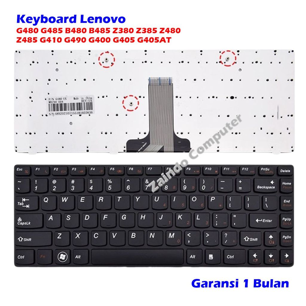 คีย์บอร์ด LENOVO G480 G485 B480 B485 Z380 Z385 Z480 Z485 G410 G490 G400 ...