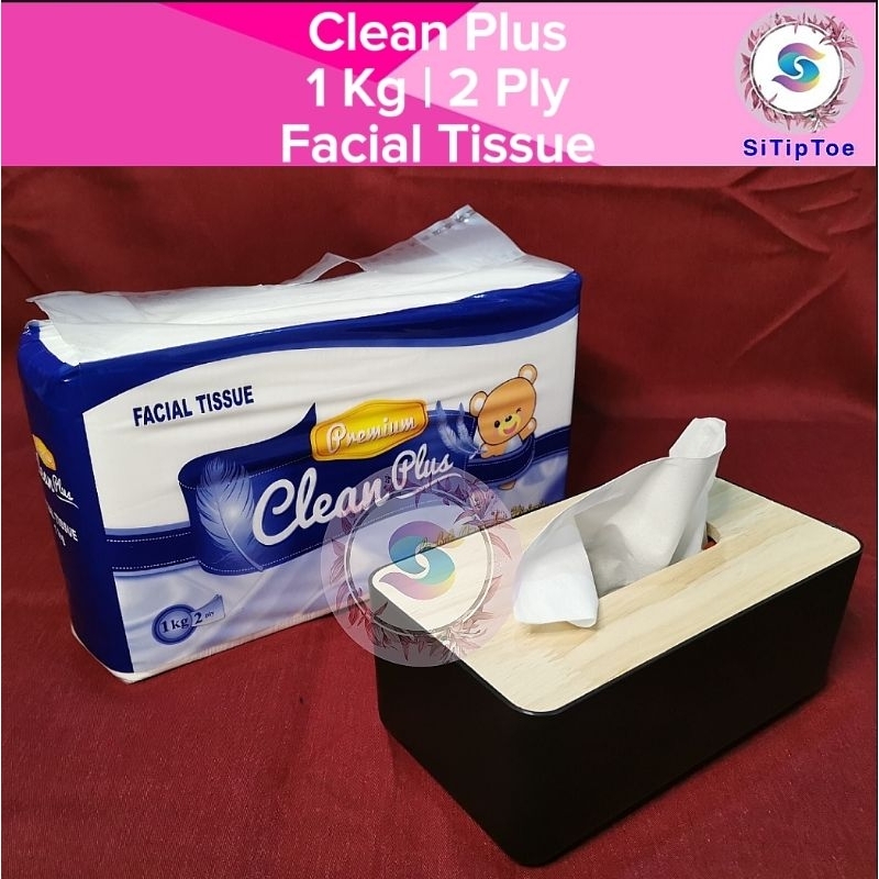 Clean Tissue Plus กระดาษเช็ดหน้า 1 Kg 2 ชั้น Soft Hygienic | Shopee ...