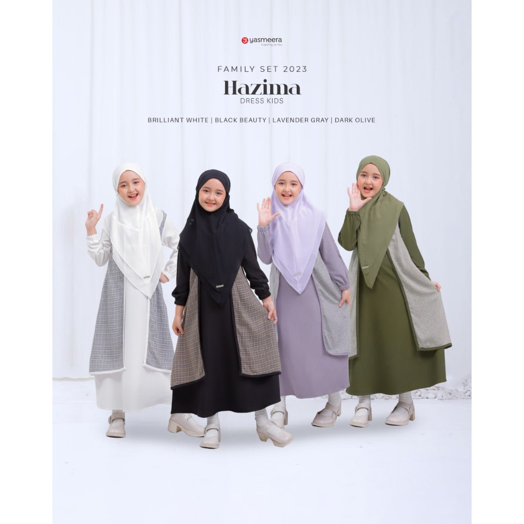 Hazima Moslem Family dress Kids เครปยืด พร้อมลายไร้เหล็กพิเศษโดย ...