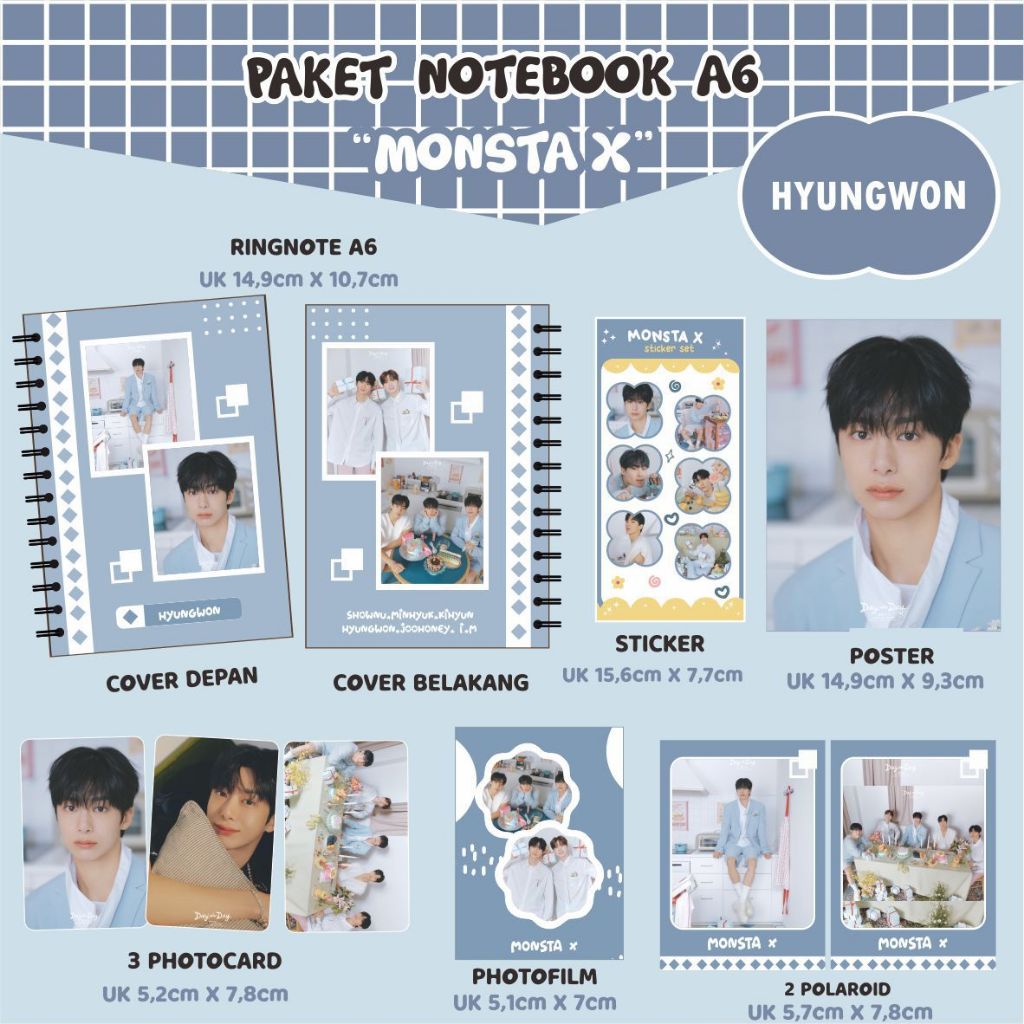(กล่องแพ็ค) A6 MONSTA X NOTEBOOK SAVINGS PACKAGE - SEASON GREETING 2024 ...