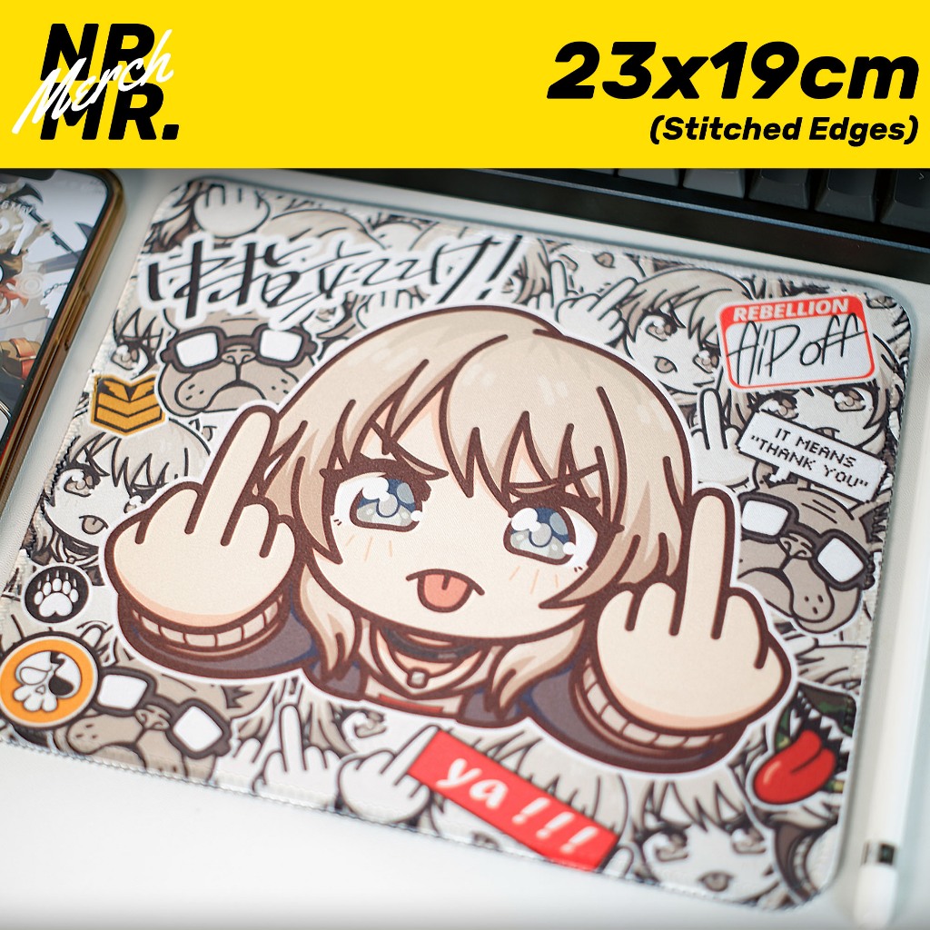 แผ่นรองเมาส์ Kawaragi Momoka "Flip Em Off!" วงสาว Cry / Togenashi ...