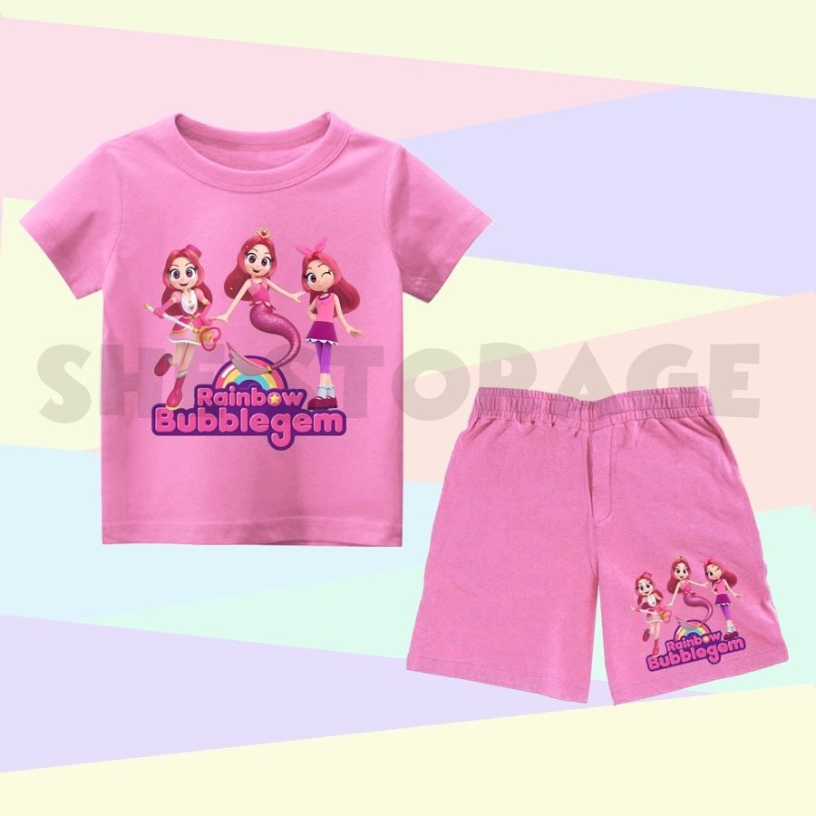 ชุดเด ็ ก RED RUBY RAINBOW BUBBLEGEM ONE SET กางเกงขาสั ้ นเด ็ กเสื ้ ...