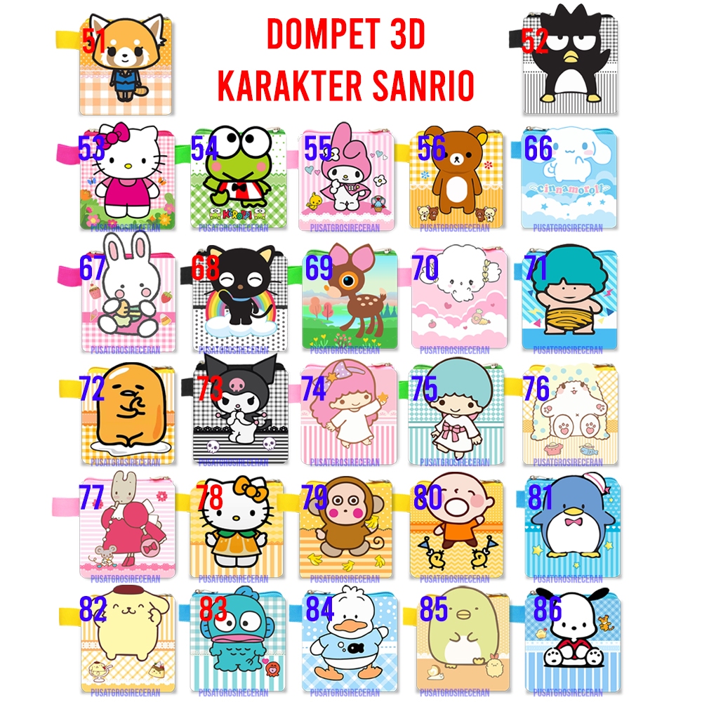 Sanrio Mini Wallet Face 3D กระเป๋าใส่เหรียญเด็กและ 39;s ตัวละครของที่ ...