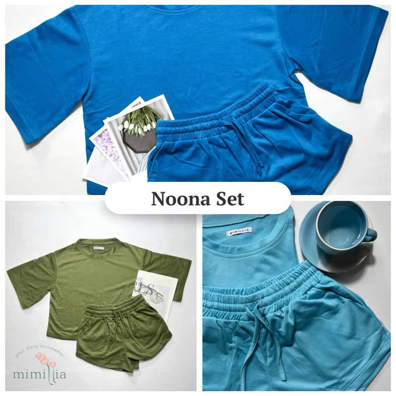 Noona Set - ชุดนอนกางเกงขาสั้นแขนสั้น by Mimillia | Shopee Thailand