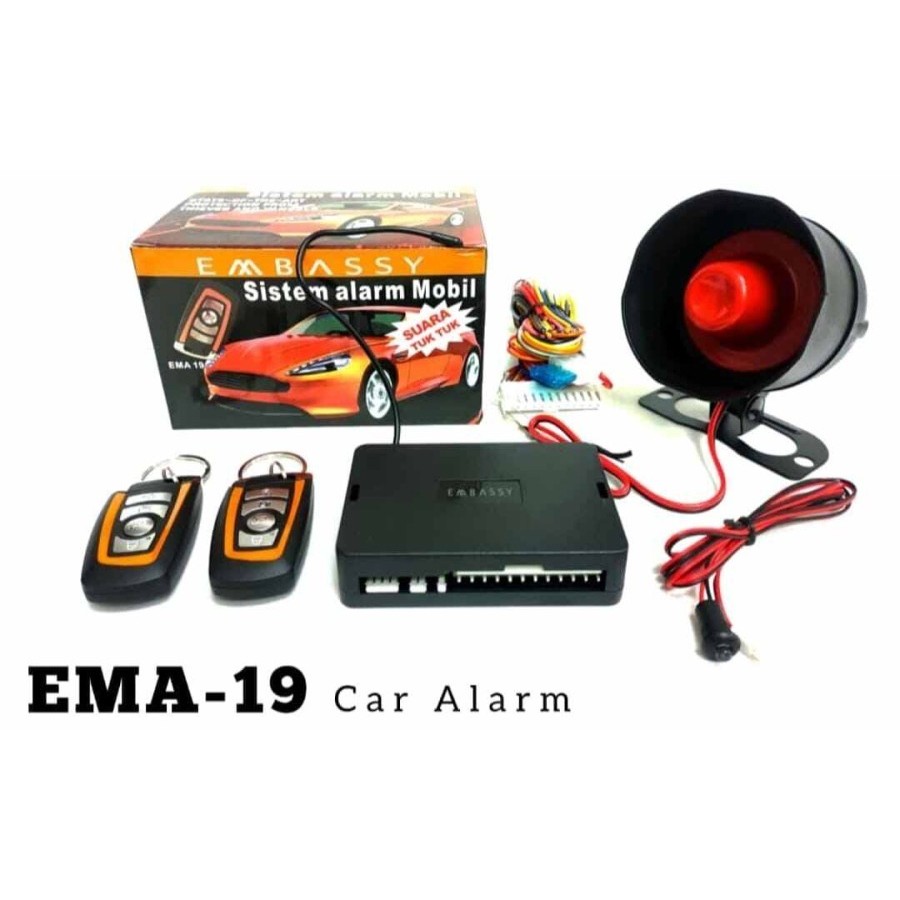สัญญาณเตือนรถยนต์ Embassy Ema-19 Tuk ล็อคความปลอดภัยระบบสัญญาณกันขโมยรถยนต์สากล | Shopee Thailand