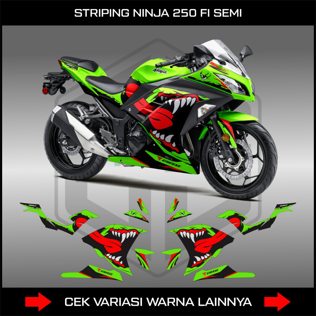 Ninja 250 FI OLD SEMIFULL BODY Motorcycle STRIPING Sticker/NINJA FI 250 ...