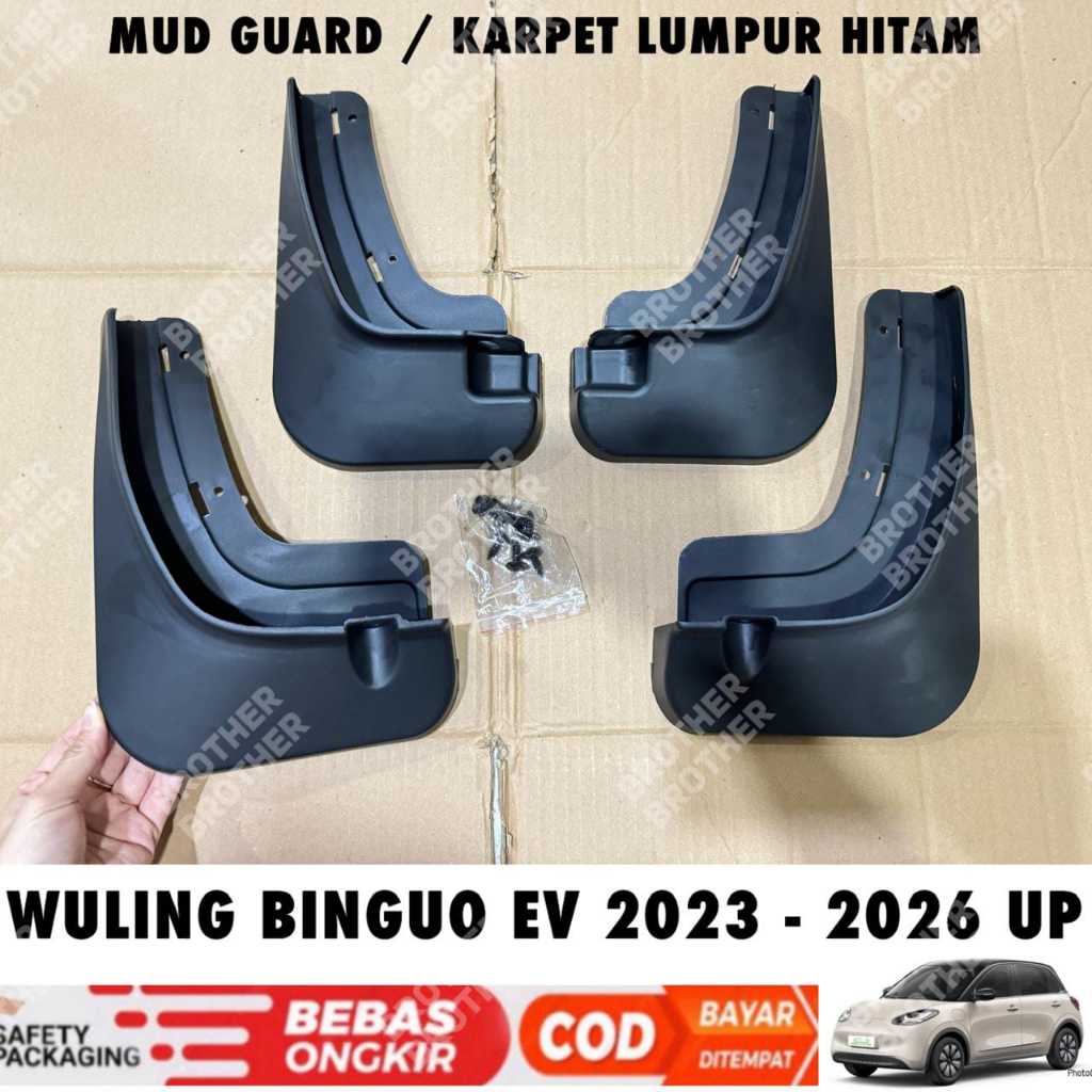 Hitam กันโคลน Wuling Binguo Ev 2023 2024 2025 2026 2027 พรมโคลนสีดํา | Shopee Thailand